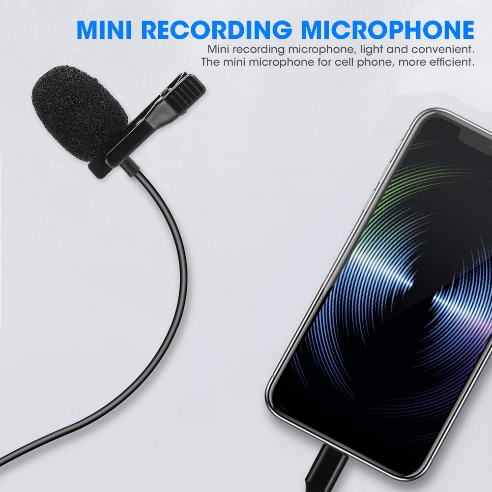 143 Tie-Clip Pocket Microphones, Mobile Hands Clip-on Mic, Mini Recording Lapel Microphone with 3.5mm Plug, Karaoke Mobile Phone Microphone,for Gatherings, Meeting,