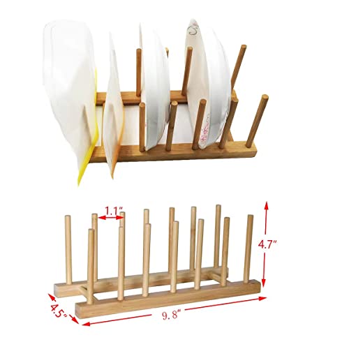 2 Pack Baggy Rack Holders for Food Prep Bag Holder Stand, 1 Pack Bamboo Dish Drying Rack Stand Drainer Storage Holder Organizer and 3 Pack Reusable Food Storage Bags, yamesu 6-Piece Kitchen Gadgets
