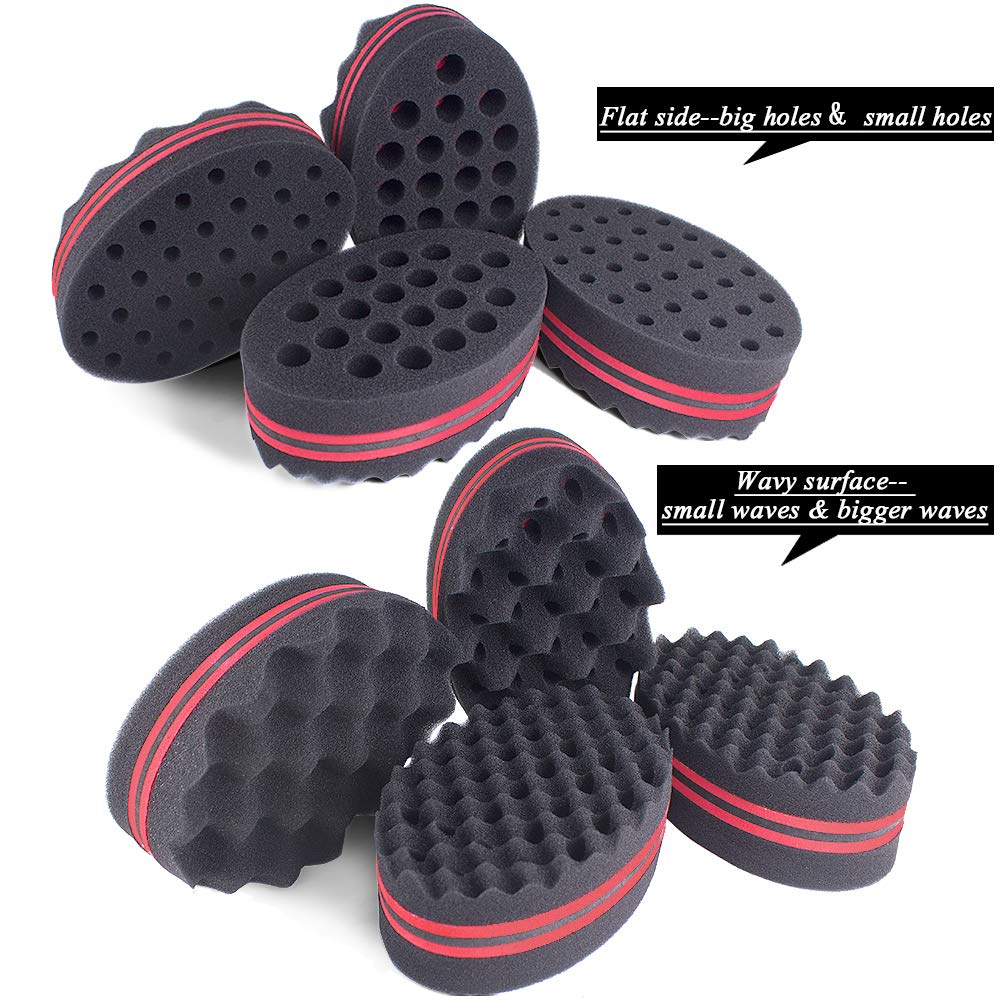 5 Pcs Curl Brush Set - Magic Twist Brush, Sponge Hair Pick for Men and Women (Blend)