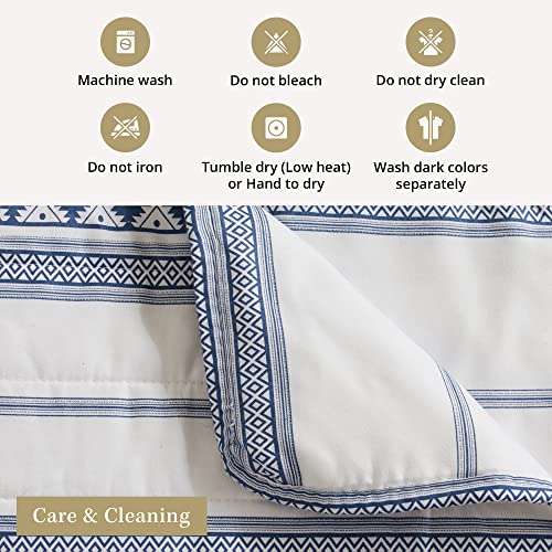 3 Piece Quilt Set with Shams | Soft & Breathable Bed Cover for Spring & Summer | Hypoallergenic All-Season Quilt | Multi Layer Coverlet | Lightweight Bedspread | Boho Stripes | Sydney CollectionâŠ
