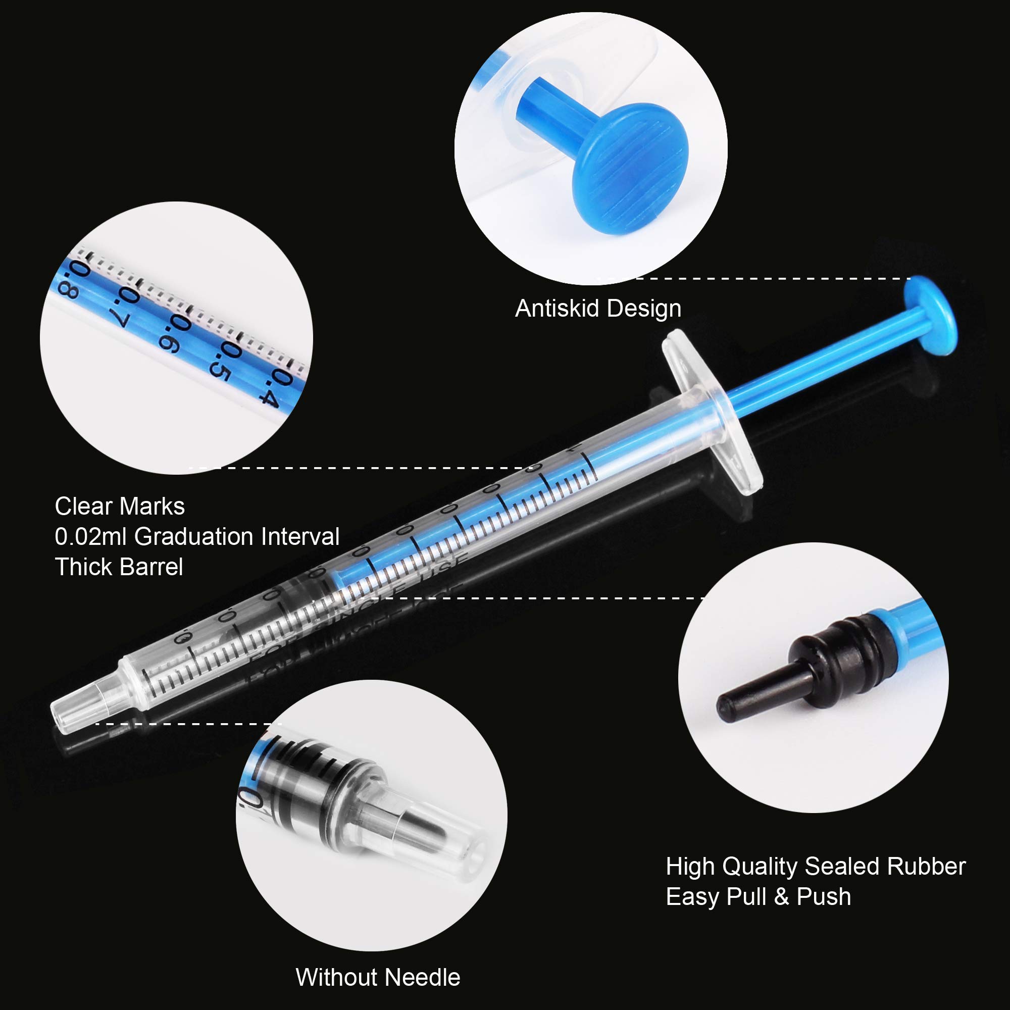 1ml Syringe Without Needle - 1 ml Small Plastic Syringes Sterile Individually Packed with Cap for Lab Medicine Student Measuring Liquid and Pet Dog Cat Baby Feeding Oral Colostrum ( 12 Pack 1cc /ml )