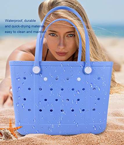 Addoklm Large Lightweight Rubber Beach Bag & Blue Tote Bags