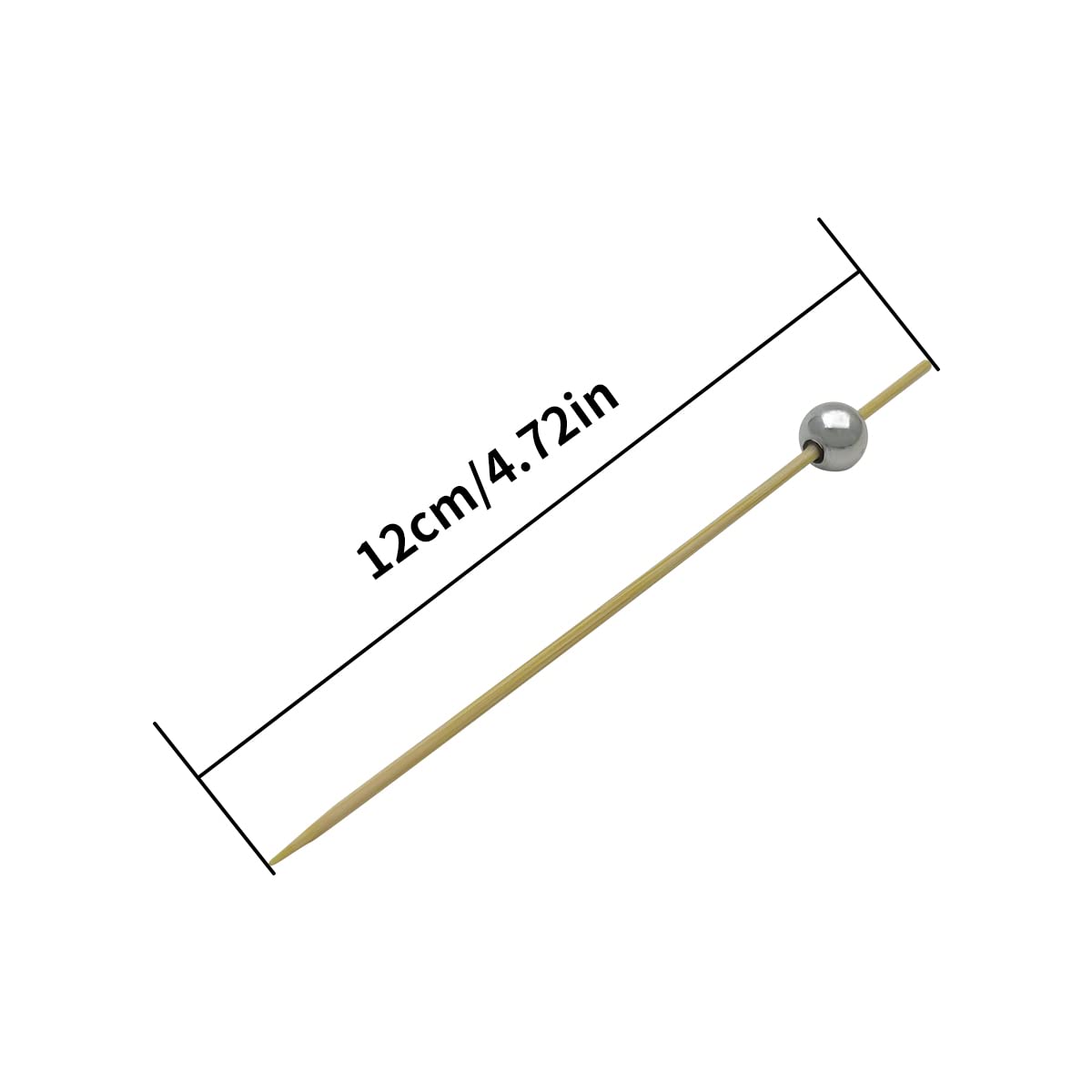 100PCS Fancy Cocktail Toothpicks Cocktail Picks,Cocktail Skewers Olives Appetizers for Wedding Party Toothpicks (Silver)