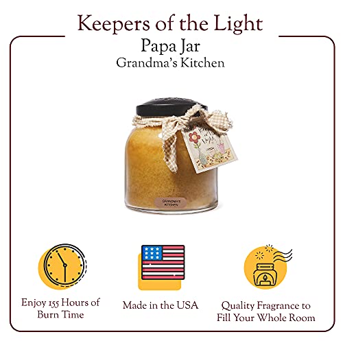 A Cheerful Giver β Grandma's Kitchen - 34oz Papa Scented Candle Jar with Lid - Keepers of the Light - 155 Hours of Burn Time, Gift for Women, Orange