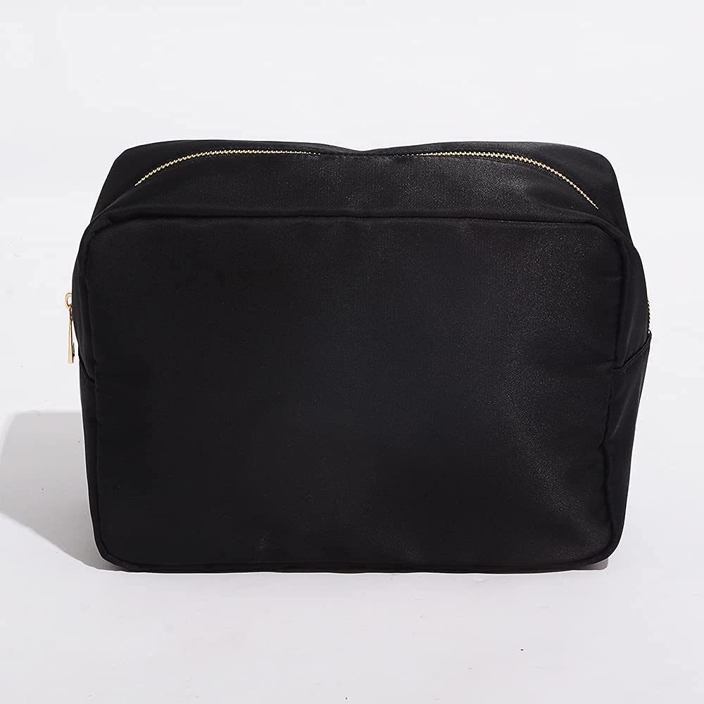 Kaymey Extral Large Cosmetic Bag Makeup Pouch Bag Case, Nylon Travel Set Women Men(Black,XL)