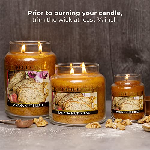 A Cheerful Giver β Banana Nut Bread - 24oz Large Scented Candle Jar with Lid - Cheerful Candle - 135 Hours of Burn Time, Christmas Gift for Women, Brown