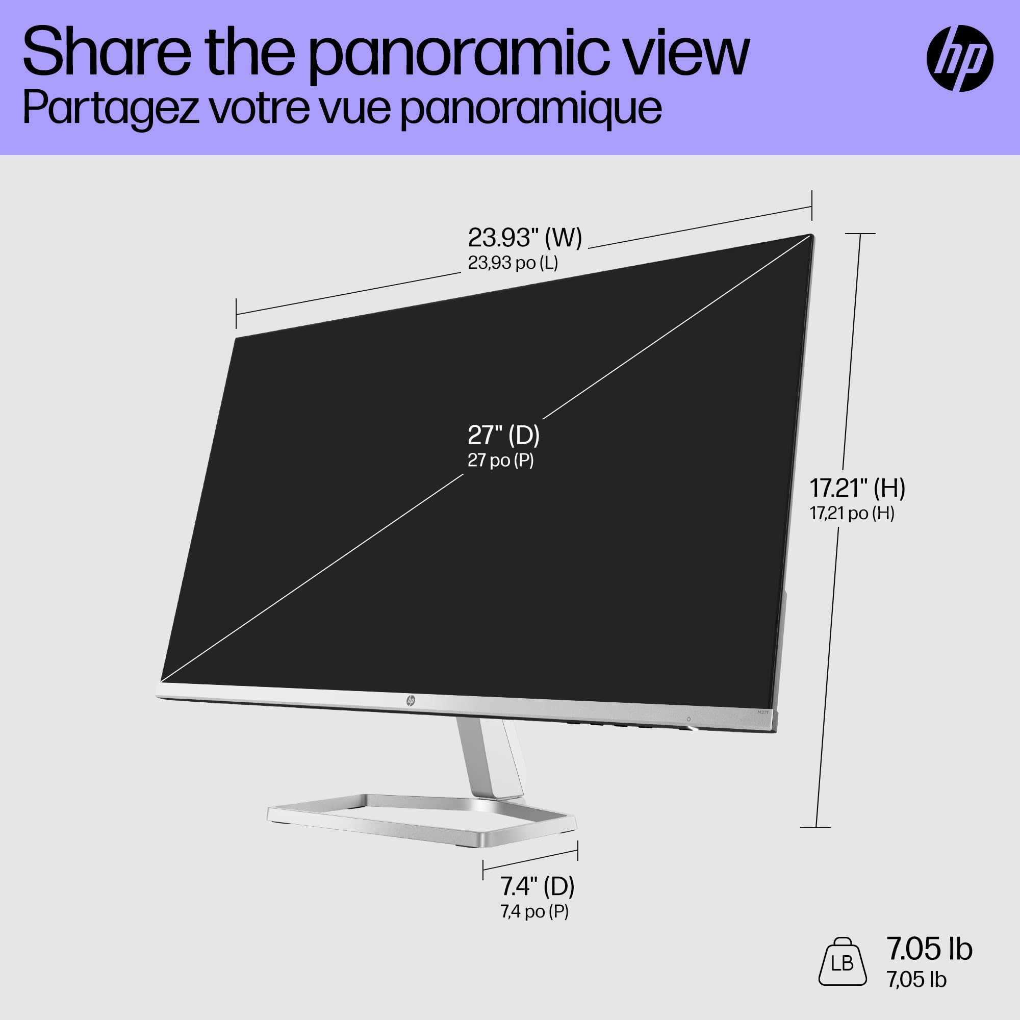 HP 27-inch M27f FHD Monitor