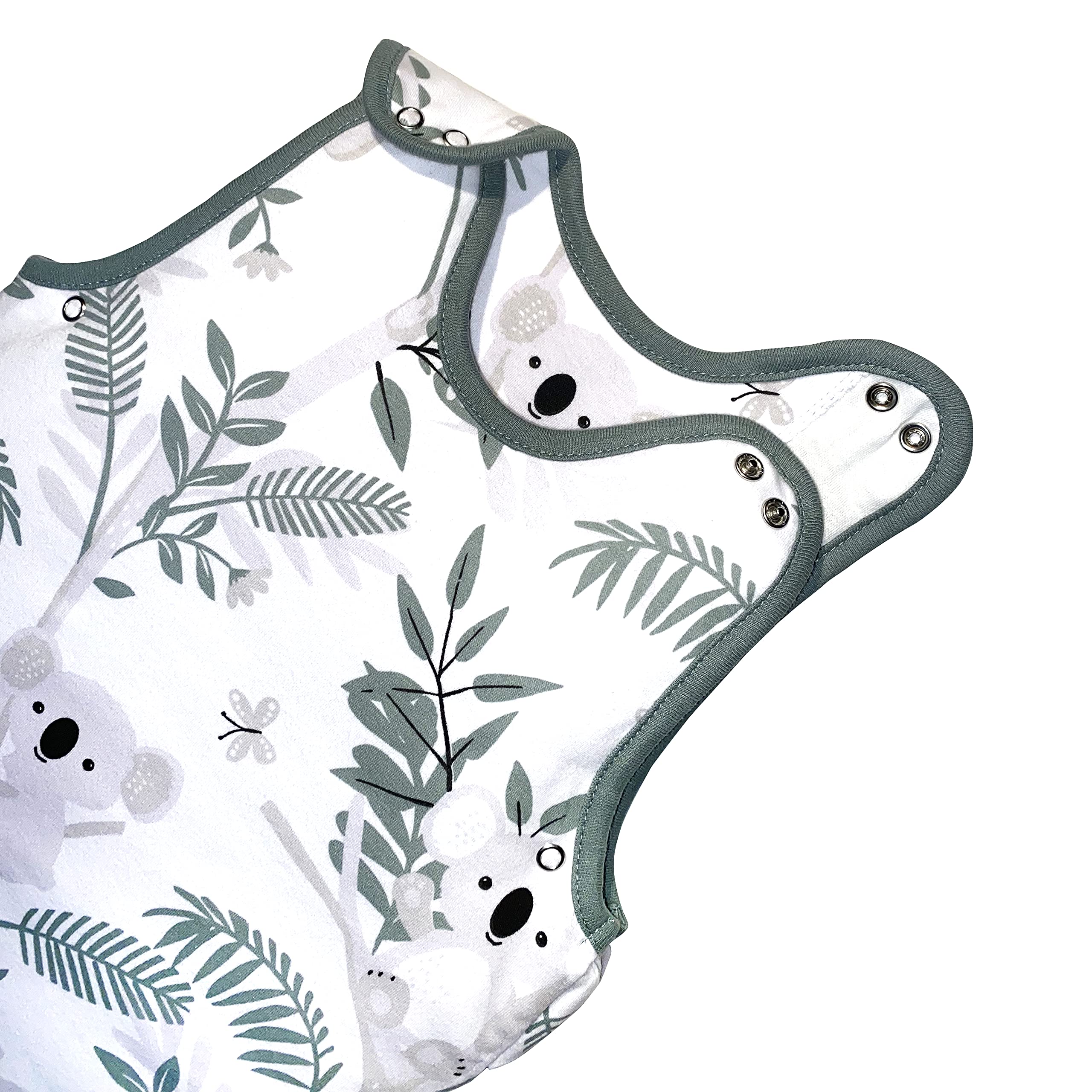 Rey & Shay Sleep Sacks - 100% Cotton Super Soft Baby Wearable Sleeping Bag, 6-18 Month, 1.5 TOG. (Green Koala)