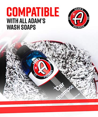 Adam's Polishes Microfiber Car Wash Mitt, Car Sponge Wrapped In Soft, Plush Fiber Cloth Material, Safe Washing With Any Car Soap, Bucket, Foam Gun, Foam Cannon, Other Cleaning Supplies