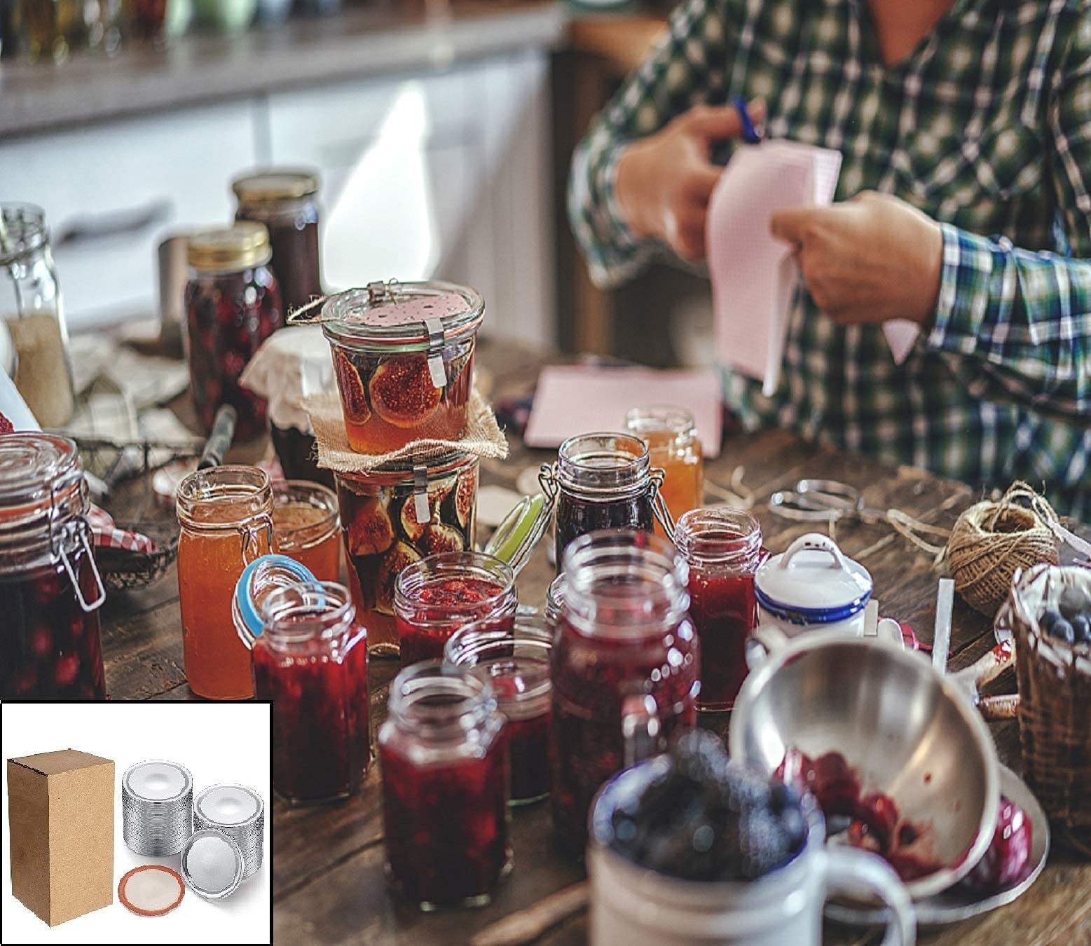 100pcs Ball Jar Lids,Mason Jar Canning Lids,for 70mm Regular Wide Mouth,Super Sealed Rust Proof,Food Grade Metal Material with Silicone Seals Ring,Silver Leak Proof,YABOO