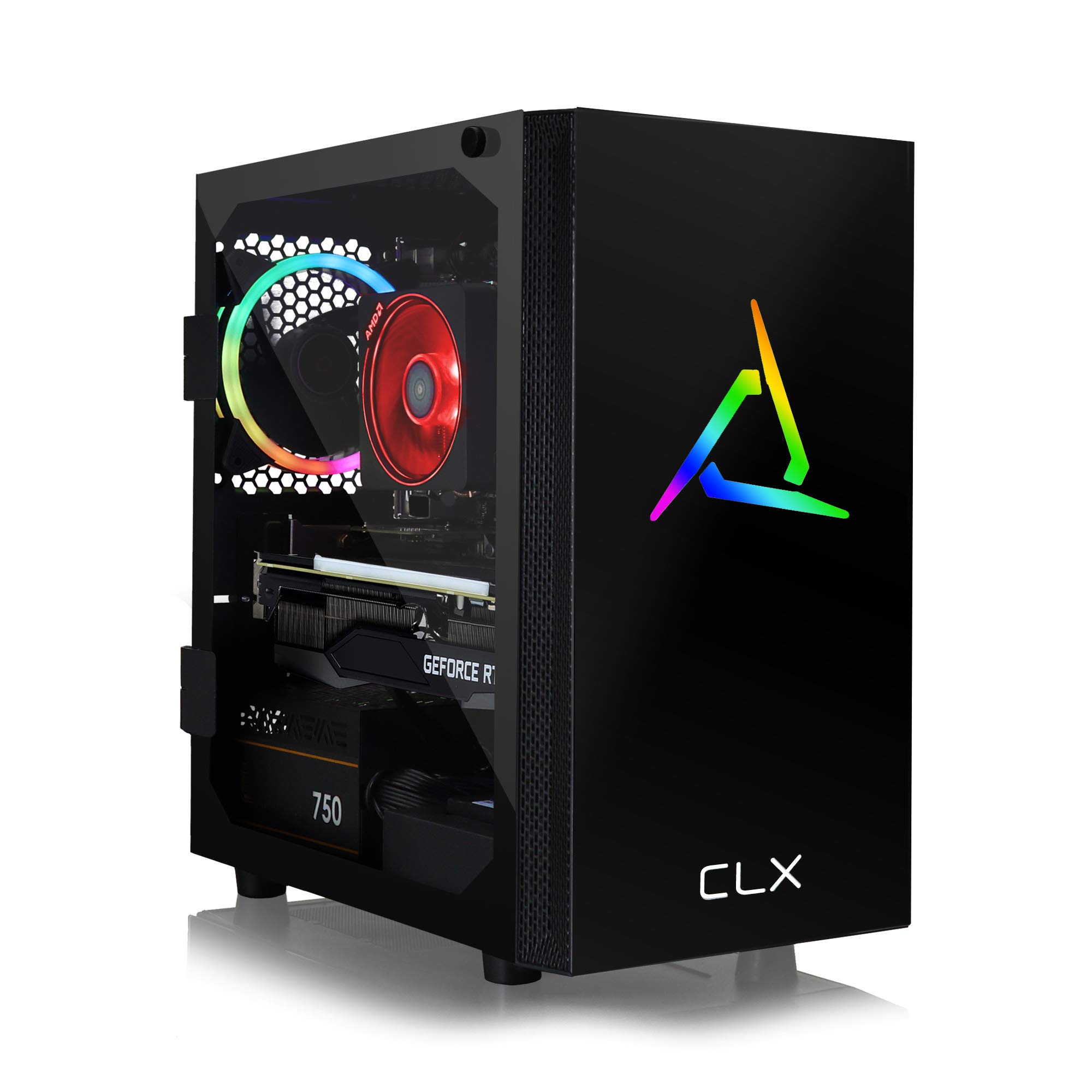 CLX Set Gaming Desktop - AMD Ryzen 5 5600X 3.7Ghz 6-Core Processor, 32GB DDR4 Memory, GeForce RTX 3070 8GB GDDR6 Graphics, 480GB SSD, 3TB HDD, WiFi, Windows 10 Home 64-bit
