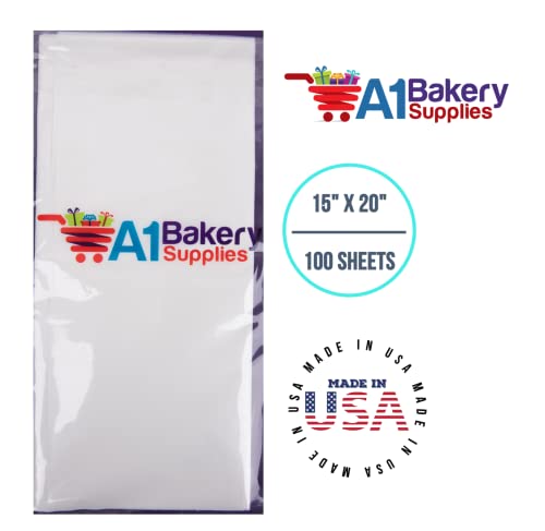 A1 Bakery Supplies Acid-Free White Tissue Paper 15 x 20, Pack of 100 Sheets