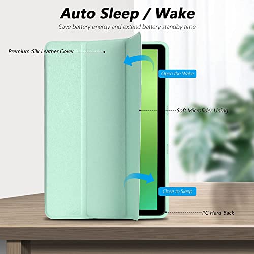 2022 Fire 7 Tablet Case, All-New Kindle Fire 7 Tablet 12th Gen Case, Slim Folding Trifold Cover - Two Stand Angles - Auto Wake/Sleep Case (Mint Green)