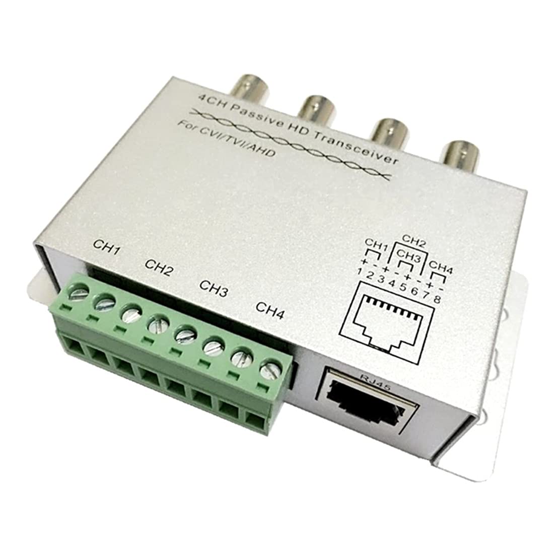 BeElion UTP 4 Channel 720P 1080P CVI/TVI/AHD Passive HD Transceiver,BNC to Cat5/5E/6 RJ45(T568B) UTP Cable Converter for CCTV Camera System