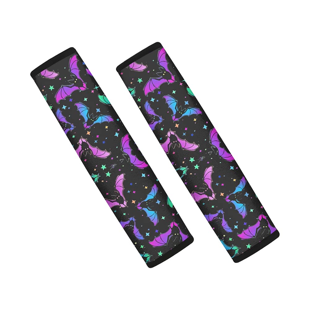 Xhuibop Galaxy Bat Car Seat Belt Covers for Adults 2 Piece Shoulder Pads Strap Covers for Women SUV Accessories Interior Decor Easy Install