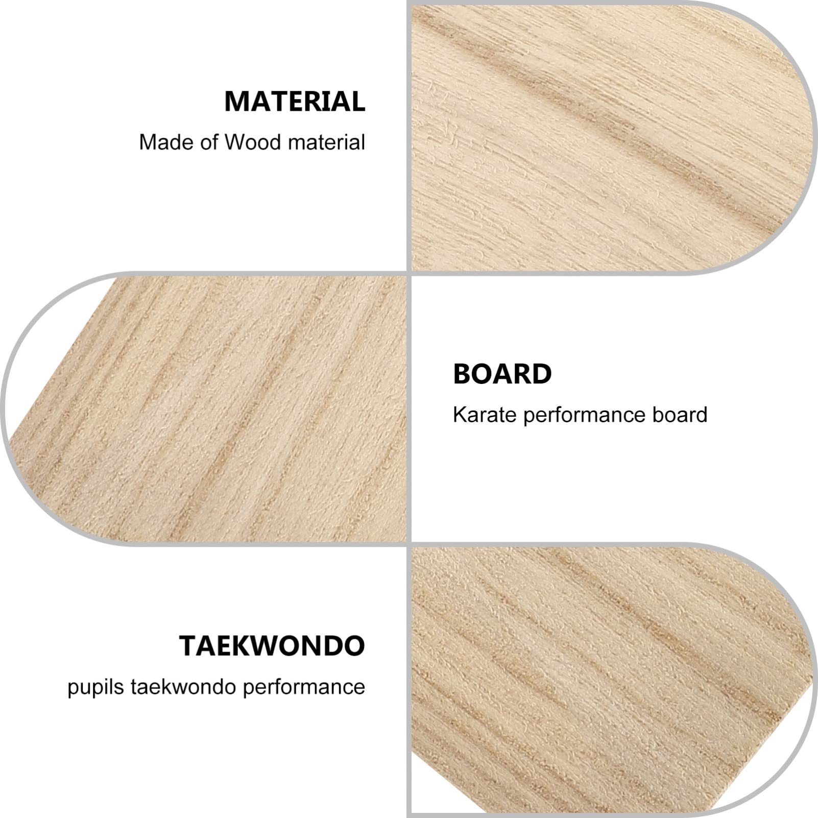 10pcs Taekwondo Breaking Board Rebreakable Kick Boards Performing Wooden Taekwondo Punching Boards Training Accessory for Kids Adult (0.3cm)