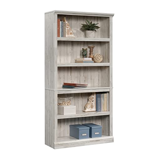 Sauder 5 Shelf Bookcase, White Plank Finish