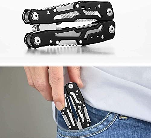 14-In-1 Multitool with Safety Locking, Professional Stainless Steel Multitool Pliers Pocket Knife, Bottle Opener, Screwdriver with Nylon Sheath ,Apply to Survival,Camping, Hunting and Hiking