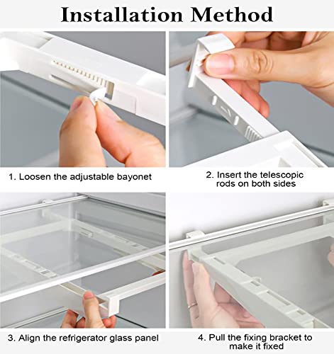 2 Pack Fridge Drawer Organizer, Pull-outrefrigerator Vegetable Drawer Box & Egg Drawer for Refrigerator, Reusable Fruit Storage Containers for Fridge, Multifunctional Food Fridge Organizer
