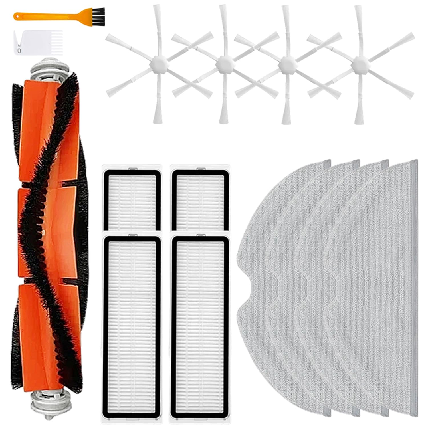 13 PCS Parts Compatible with Xiaomi Mi 1C STYTJ01ZHM Mijia, Replacement Spare Part Main Side Brush Hepa Filter Mop Rag Accessories