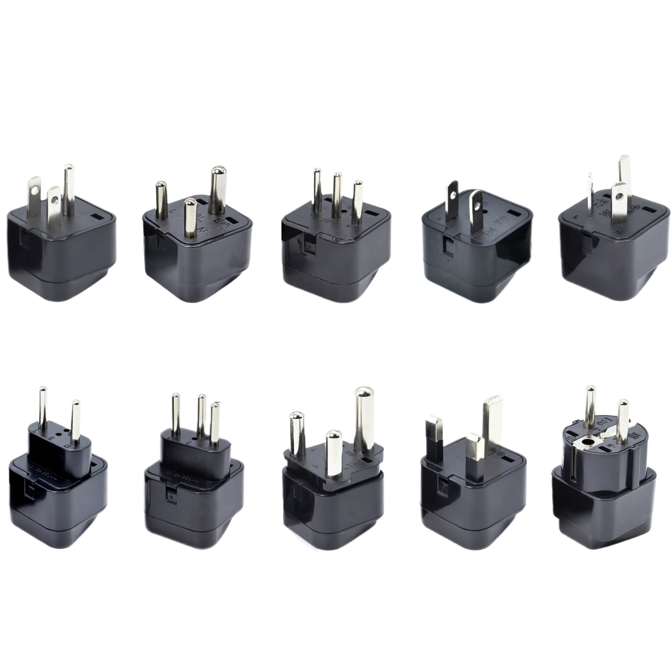 10PCS Universal Plug Travel Adapter International Adapter Plug Set Travel Adapter for World Wide International Travel