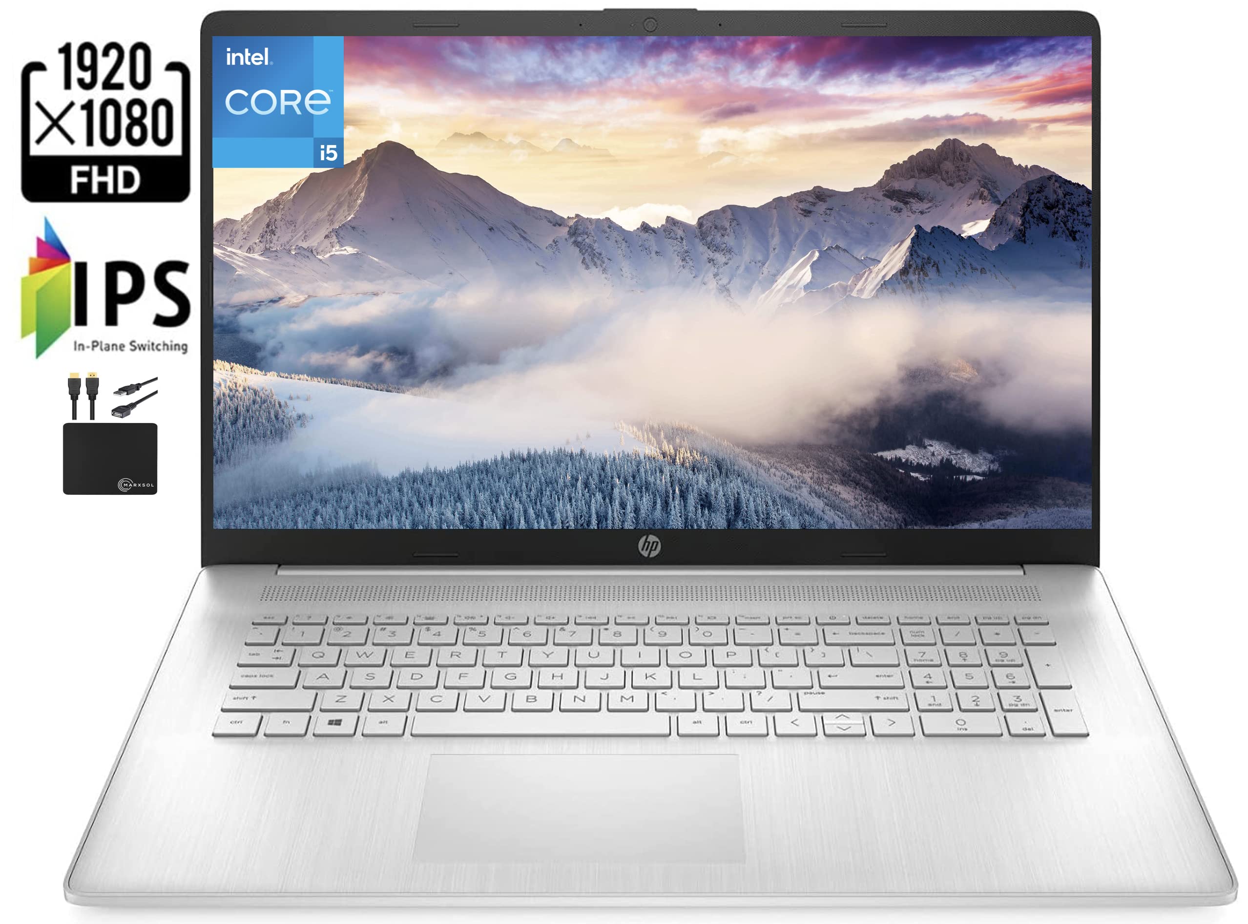 2022 Flagship HP 17.3-inch IPS FHD Laptop Computer, Intel Core i5-1135G7, Quad Core up to 4.2 GHz, Iris Xe Graphics, 32GB RAM, 1TB PCIe SSD, Backlit Keyboard, WiFi 5, Webcam, Windows 11 + Accessories