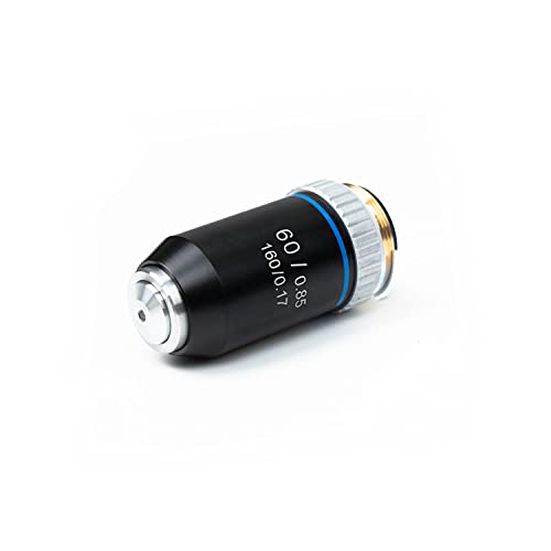 SWIFT 60X Achromatic Objective Lens, Research-Grade Objective Lens for Compound Biological Microscopes.