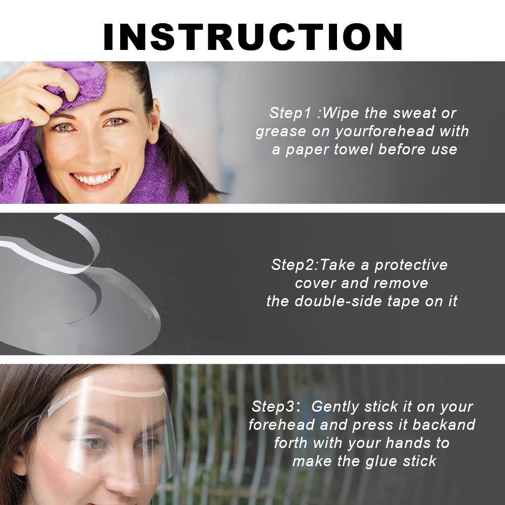 100PCS Face Shield for Shower, Clear Eyebrow Shower Visor for Adults Eyelash Extensions, Eyelid Surgery, Lash Aftercare for Salon Supplies & Permanent Makeup (100 pcs)
