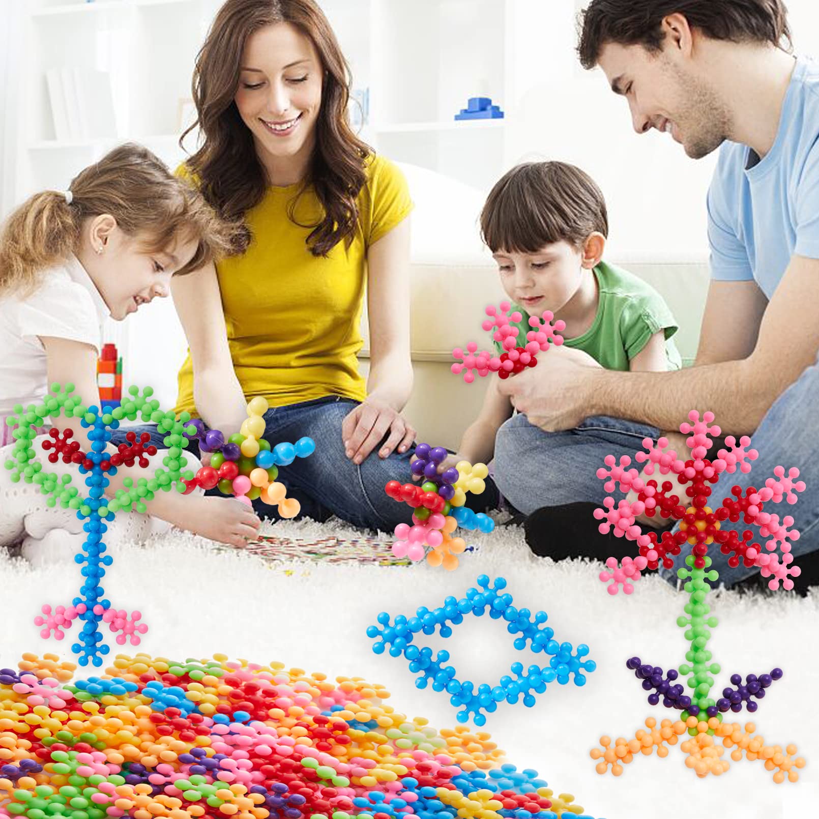 220 Pcs Building Blocks Toys,Interlocking Solid Plastic Building Blocks Set Early STEM Educational Toy for Preschool Kids,Sorting and Stacking Blocks,Promotes Fine Motor Skills & Sensory Development
