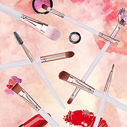 Female Makeup Brushes Set 20pcs Professional Cosmetics for Face Eyeshadow Eyebow Eyelash Lip Highlighter Powder Foundation Make Up Brush Kit Tools (White)