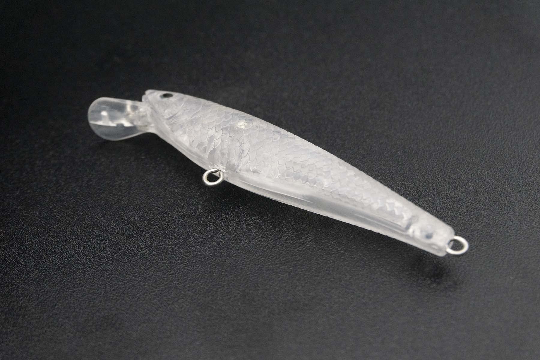 10PCS Unpainted Lure Blanks 3.26g 6.8cm with Free 3mm Special Eye Crankbait Simulation Blank Body Clear Hard Baits Trout Salmon Minnow Lure Popper Lures Topwater Freshwater LQN25