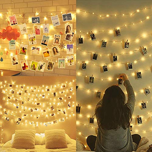 100 LEDs 32FT Window Curtain String Light Wall Decor & Christmas Wedding Party Home Garden Bedroom Outdoor Indoor Wall Decorations, Warm Yellow