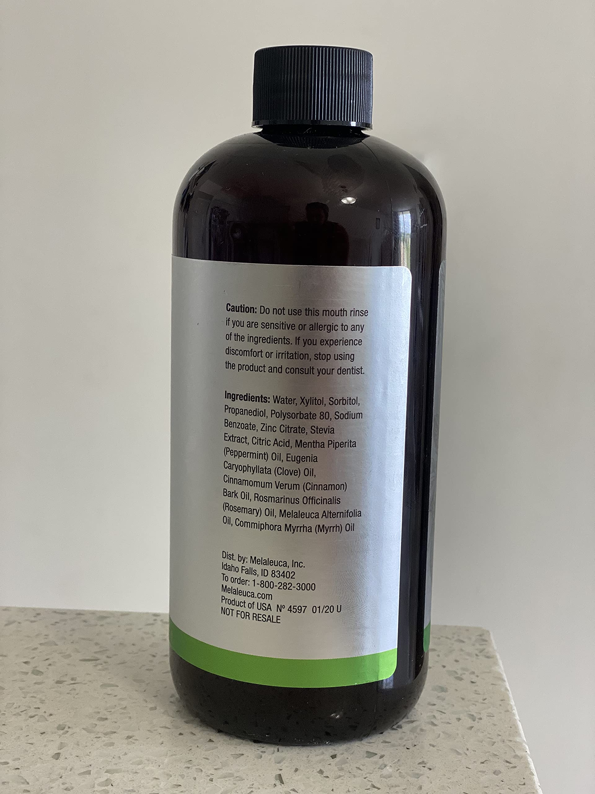 Melaleuca Breath-Away Mouth Rinse - Peppermint, Cinnamon, Clove, Rosemary and T36-C5 Oil - 16oz