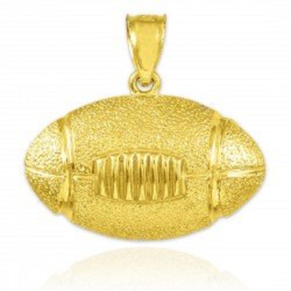 10k Gold Football Sports Charm Pendant