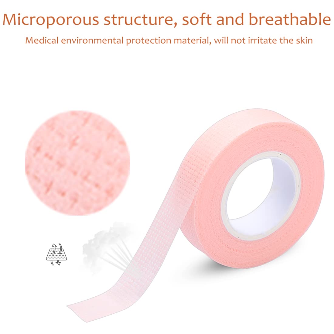 Etercycle 6 Rolls Lash Extension Tape, Eyelash Tape Micropore Breathable Adhesive Fabric Lashes Tape for Eyelash Extension Supply Tools, 1/2'' x 10 Yards Each Roll (Pink)