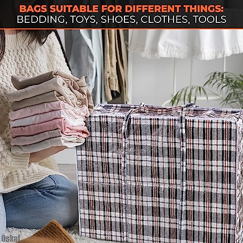 4Pcs Extra Large Laundry Bag for Storage Box with Zipper Laundry Bags - Storage Bags with Handles with Durable Zipper, Moving Storage Bags, Travel Laundry Bag with Handles for Cloths, Bedding ksi