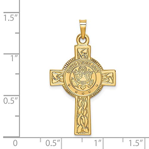 14k Army Insignia Cross Pendant 37mm 21mm style REL114