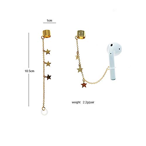 Creative Earphone Earring Strap String Rope Wirreless Headset Holder Anti-Lost for Airpods 1 2 Earbuds Ear Hook Accessories (Silver)