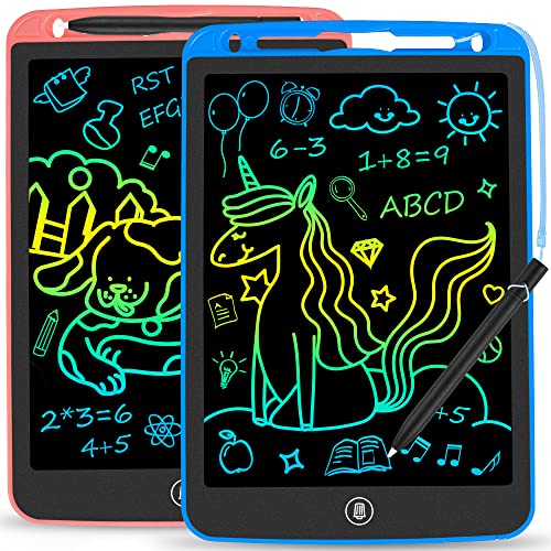 2 Pack LCD Writing Tablet for Kids, Colorful 10 Inch Doodle Board Drawing Pad, Scribbler Boards Drawing Tablet, Kids Learning Educational Toys Gifts for 2 3 4 5 6 7 8 Year Old Girls Boys Toddlers