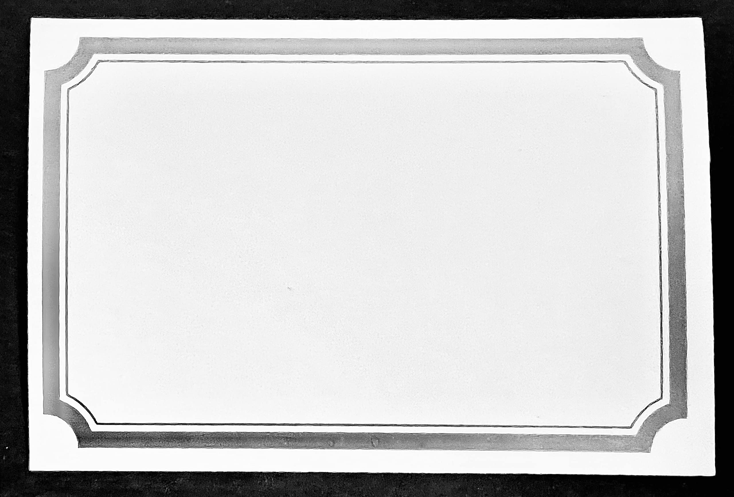 120 Pcs Double Sided Place Cards - White with a Sterling Silver Border Perfect for Seating Cards, Wedding Receptions, Birthday Parties, Baby Showers, Graduations - 3.75 x 2.6 inches