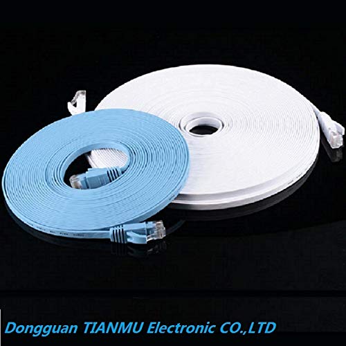 6pack 15cm 50cm 1 Meters 2m3m5m10m 30m 98FT CAT6 Flat UTP Ethernet Network RJ45 Patch LAN Black/Blue/White Color liuqiangmeiguo (Color : Black, Length : 20meters)
