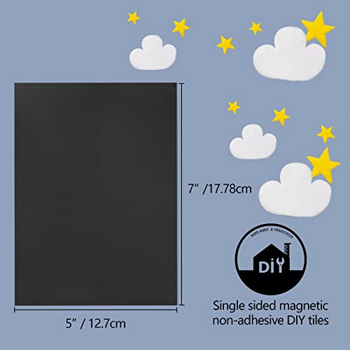 25 Pack Magnetic Sheets 5”x7”Single Sided Black 30mil Magnetic Sign Cut Customize Flexible Cut Magnet Paper Sheets Cut Making Die Storage Metal Dies Magnet Sheets for Crafts Signs Photos