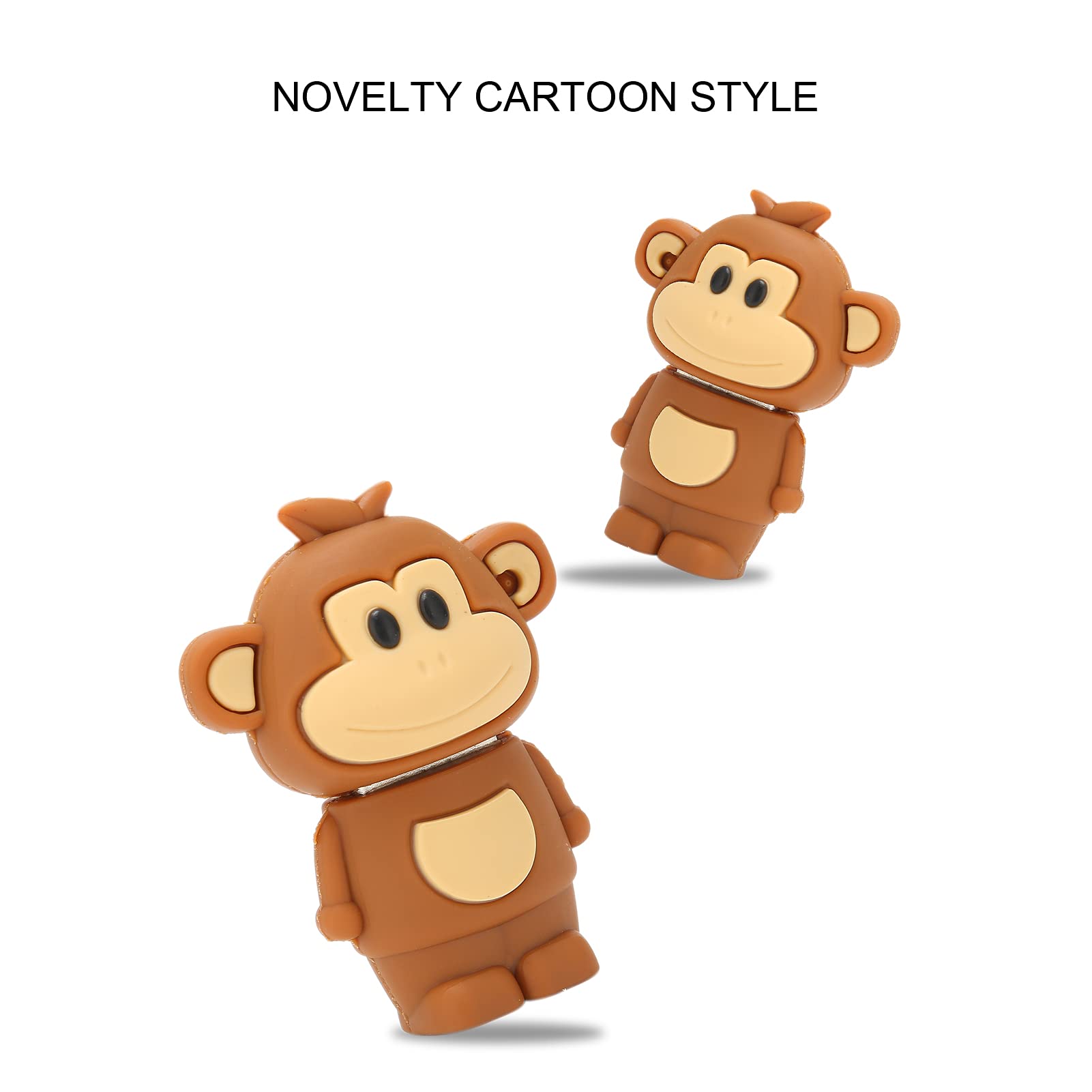 Cute Monkey USB Flash Drive, Cartoon Animal Monkey Thumb Drive, Pendrive Memory Thumb Stick, Gifts for School Students Kids Children Teacher Collegue Employees(128GB)