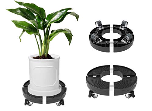 Adjustable Plant Stand (15-20’’) with Wheels Large Potted Planter Plant Stand on Wheels Pound Heavy Duty Plant Dolly Movable Plant Caddy Adjustable Rolling Tray Coaster…