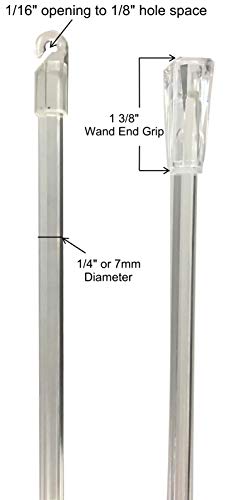 24 Inches Long Clear Blind Tilt Wand Replacement with Hook and Grip (3 Piece Pack)
