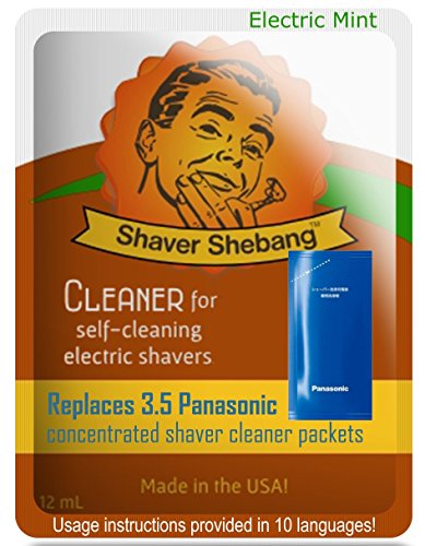 8 SS Mint replacements for 28 Panasonic Lamdash Shaver Cleaner Concentrate packets