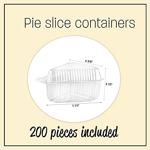 Cake Slice Container-Clear Cake Cheesecake Pie Slice Containers with Medium Dome Lid, Disposable Hinged, Pack of 50