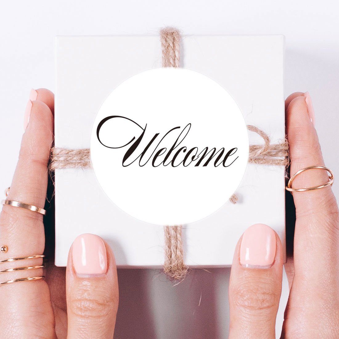 80-2” White Welcome Stickers, Wedding Welcome Stickers, Wedding Favor Bag Sticker Labels
