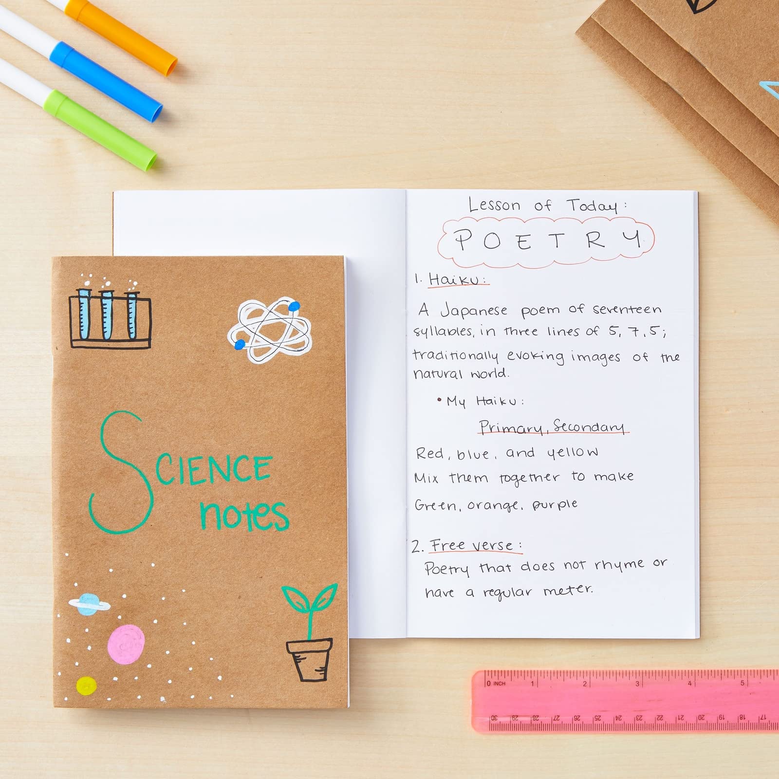 24 Pack A5 Kraft Paper Blank Journals Bulk Set, 5.5x8.5 Inch Notebooks for Kids, Drawing, Sketchbook, School Notes, Writing Stories, Travelers (Brown)