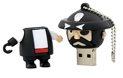 2.0 Captain Hook Pirate 16GB USB External Hard Drive Flash Thumb Drive Storage Device Cute Novelty Memory Stick U Disk Cartoon